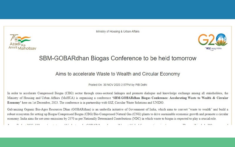 Swachh Bharat Mission - Press Release
